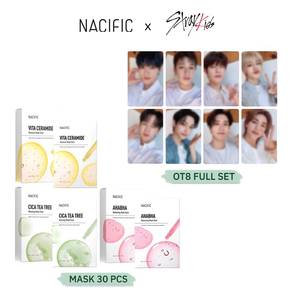 [ NACIFIC ] x Stray Kids Premium Mask Sheet Variety Set 30-Pack, with ...